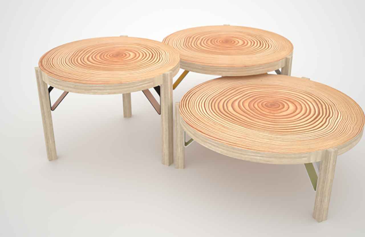Log center table | DIYER-CO×地域材